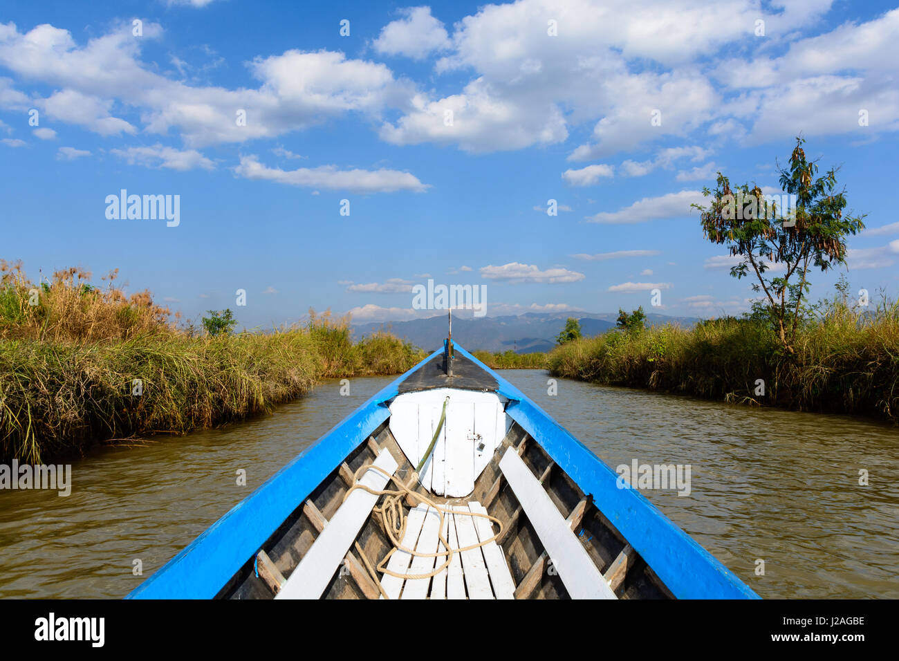Myanmar (Burma), Shan, Taunggyi, boat trip on the Inle Lake Stock Photo ...