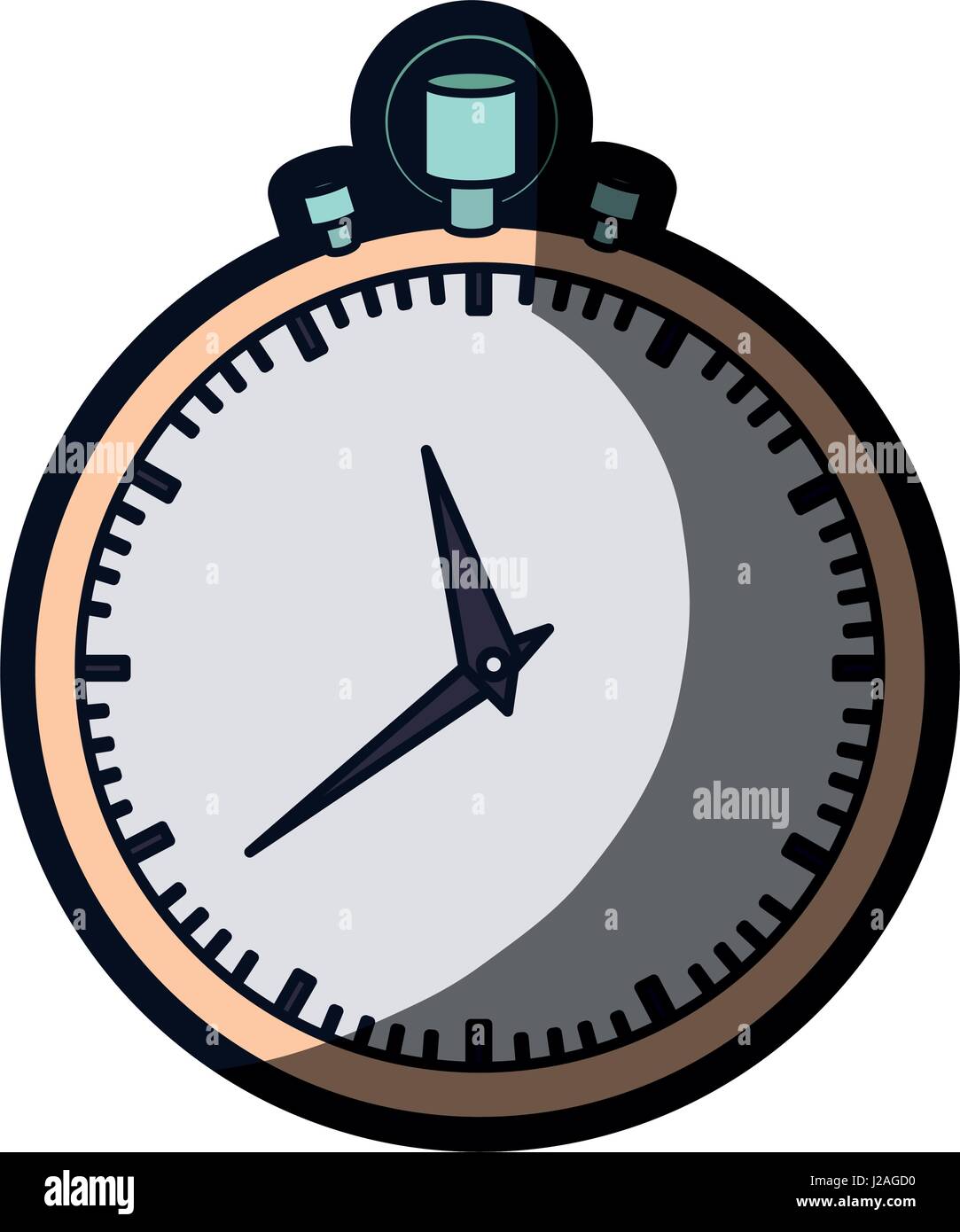 realistic color graphic of simple stopwatch and thick contour Stock ...