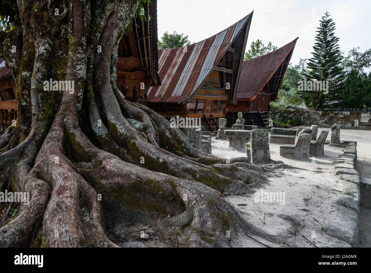 Indonesia, Sumatera Utara, Kabos Samosir, court in Ambarita, Samosir ...