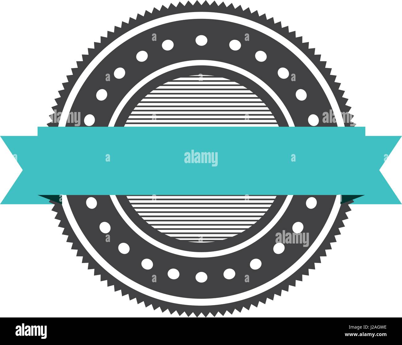 realistic color heraldic round stamp with blue ribbon Stock Vector ...