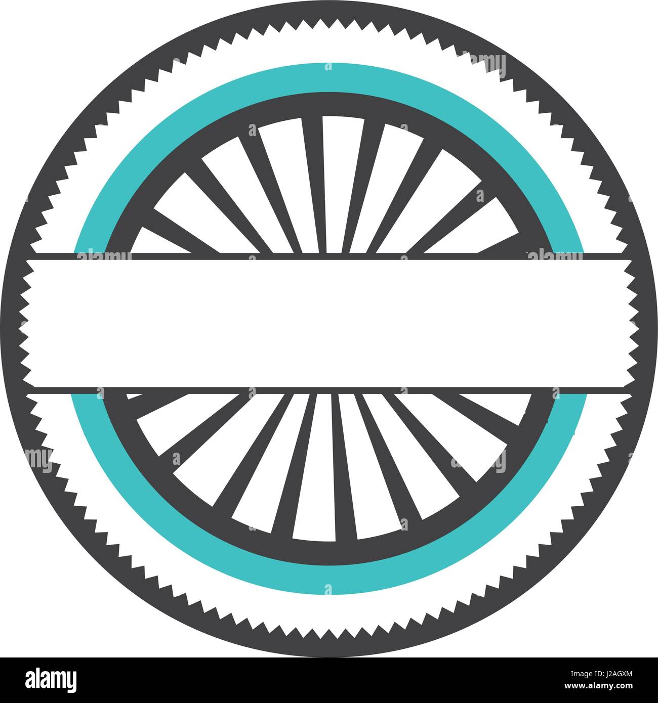 realistic color circular shape stamp with striped inside with label ...