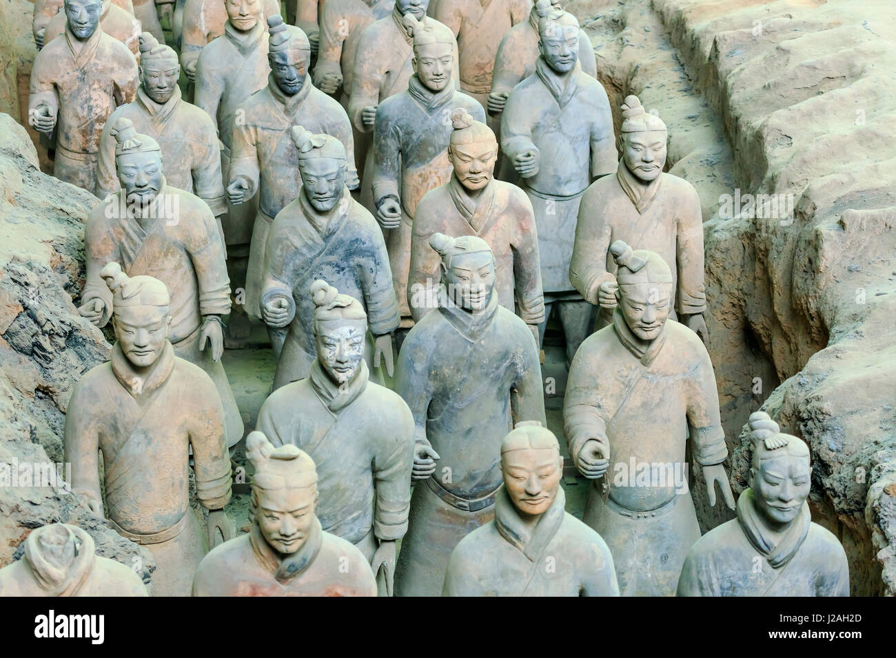 Terracotta Army Museum, Warriors and Horses depicting the armies of Qin ...