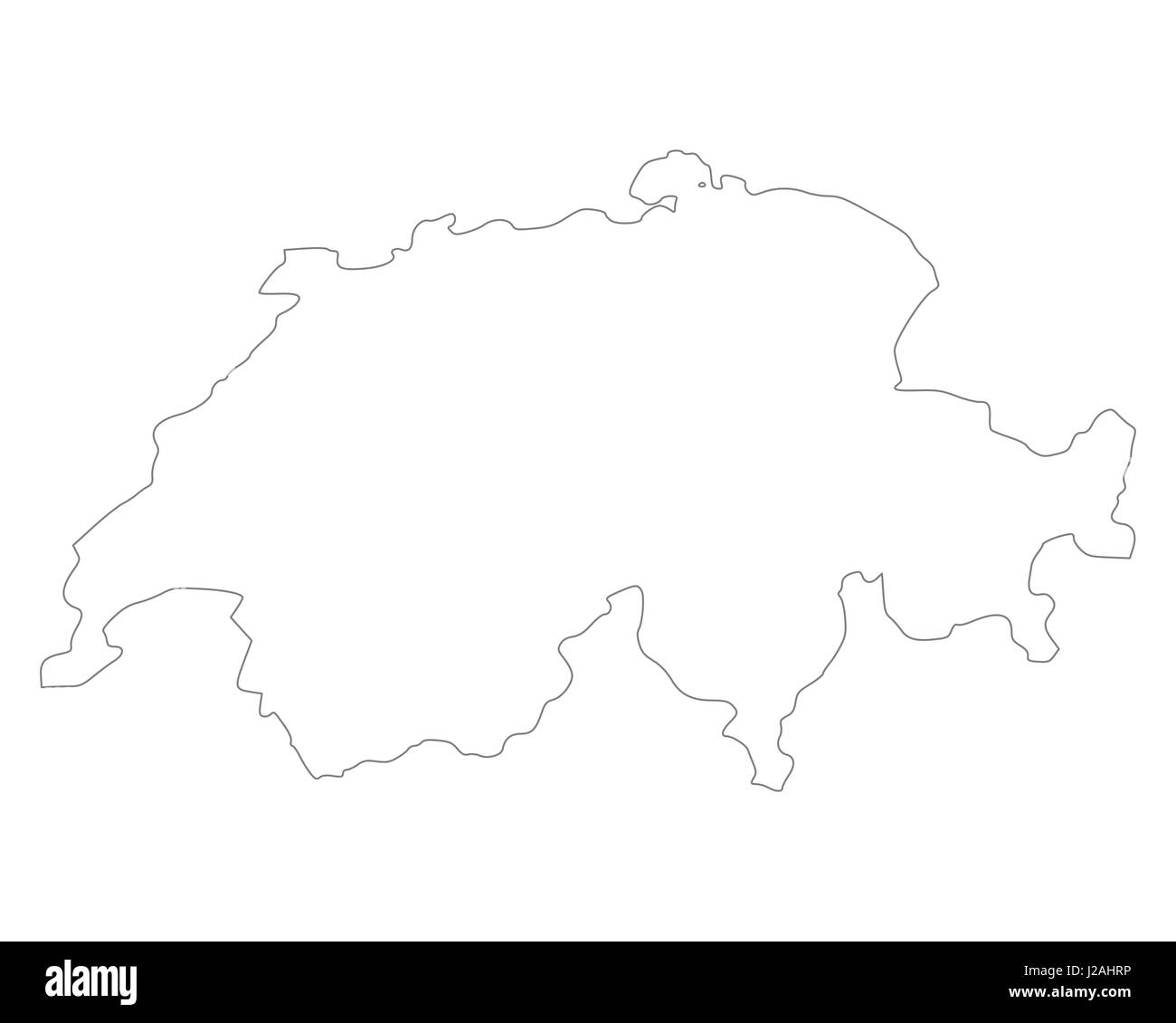 Switzerland map on white Black and White Stock Photos & Images - Alamy