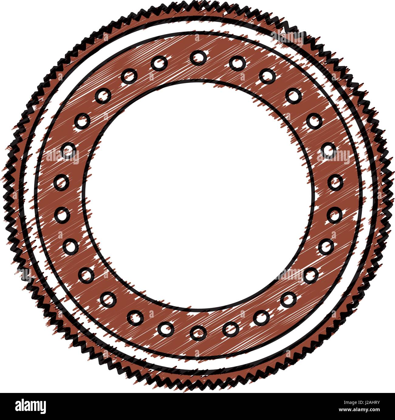 color pencil heraldic circular shape stamp with decorative dots Stock ...