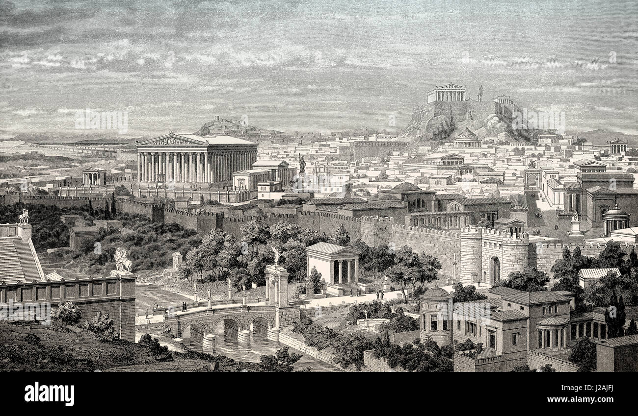 Panorama of Athens, ancient Greece Stock Photo - Alamy