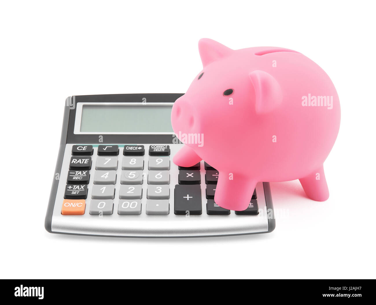 Calculating with calculator Cut Out Stock Images & Pictures - Alamy