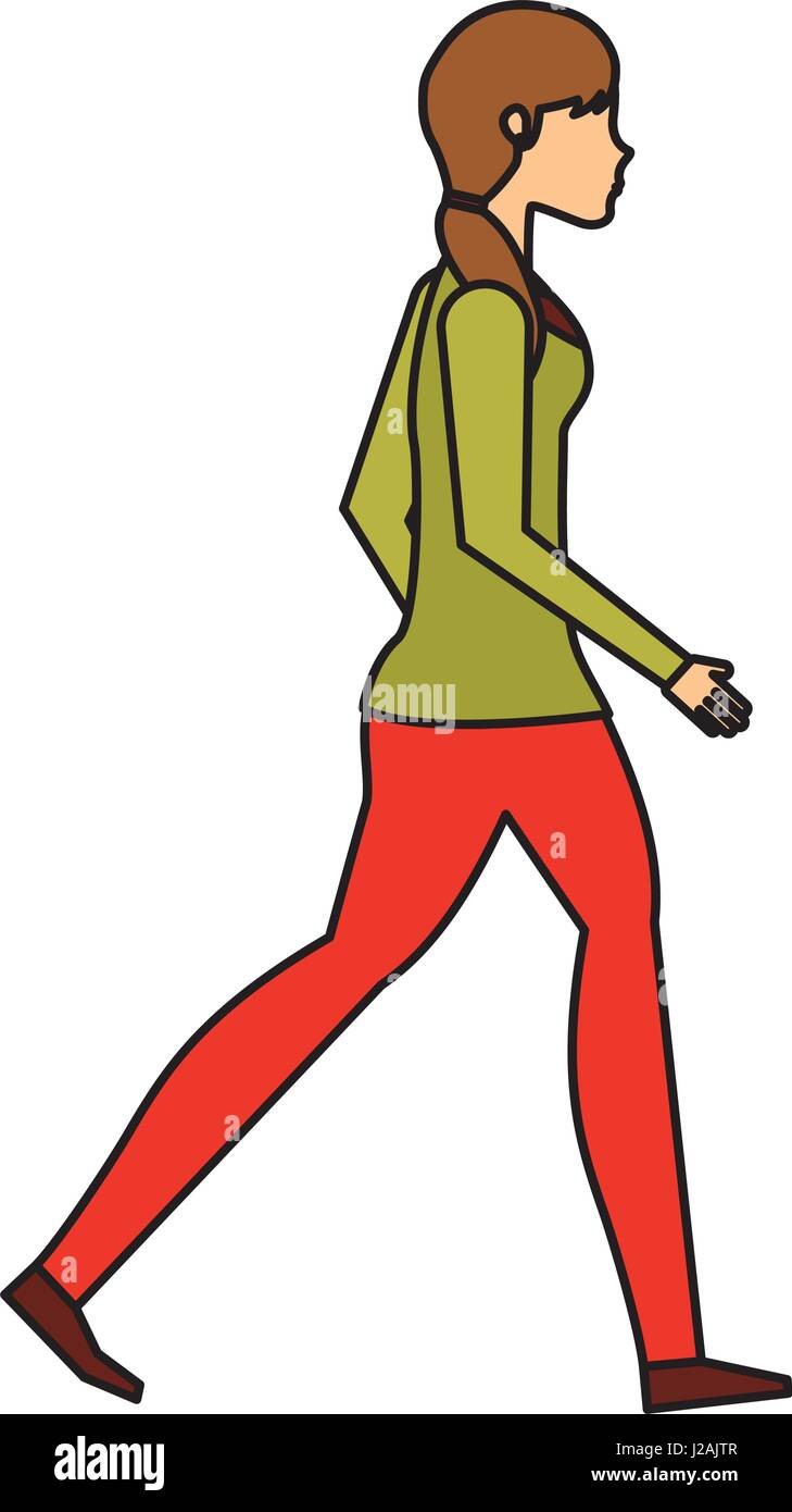 young woman walking character Stock Vector Image & Art - Alamy