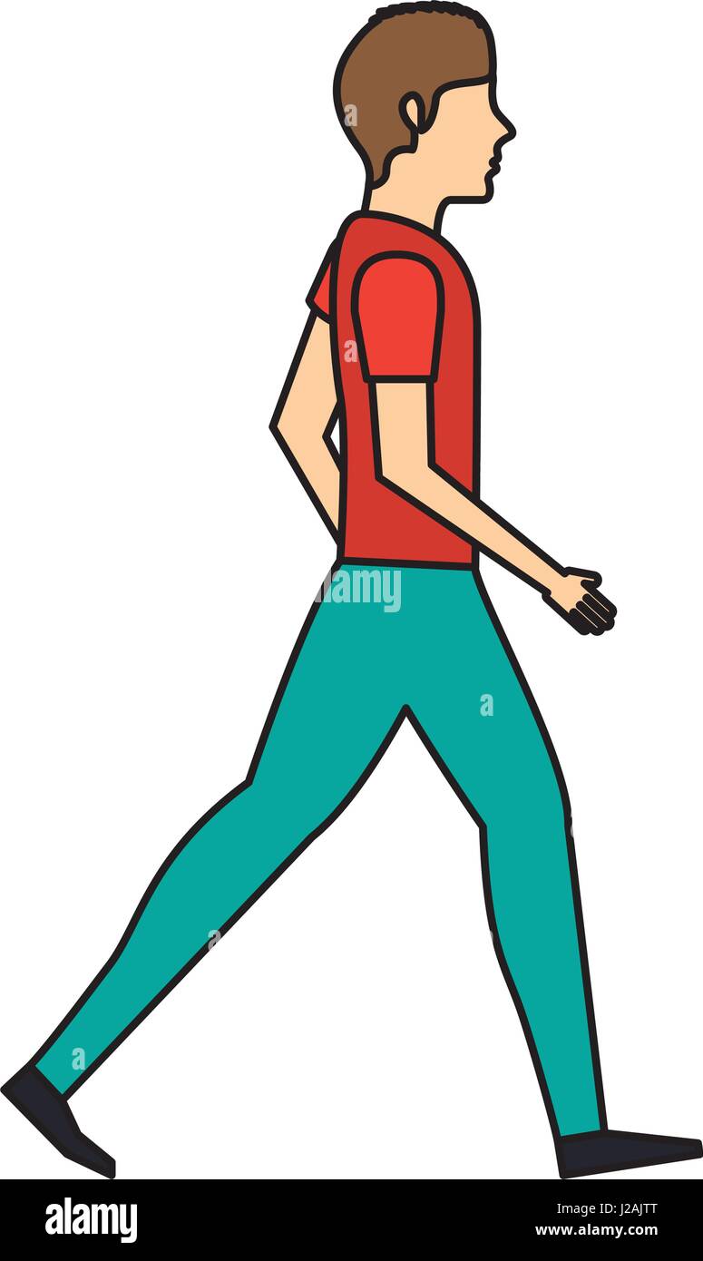 young man walking character Stock Vector Image & Art - Alamy