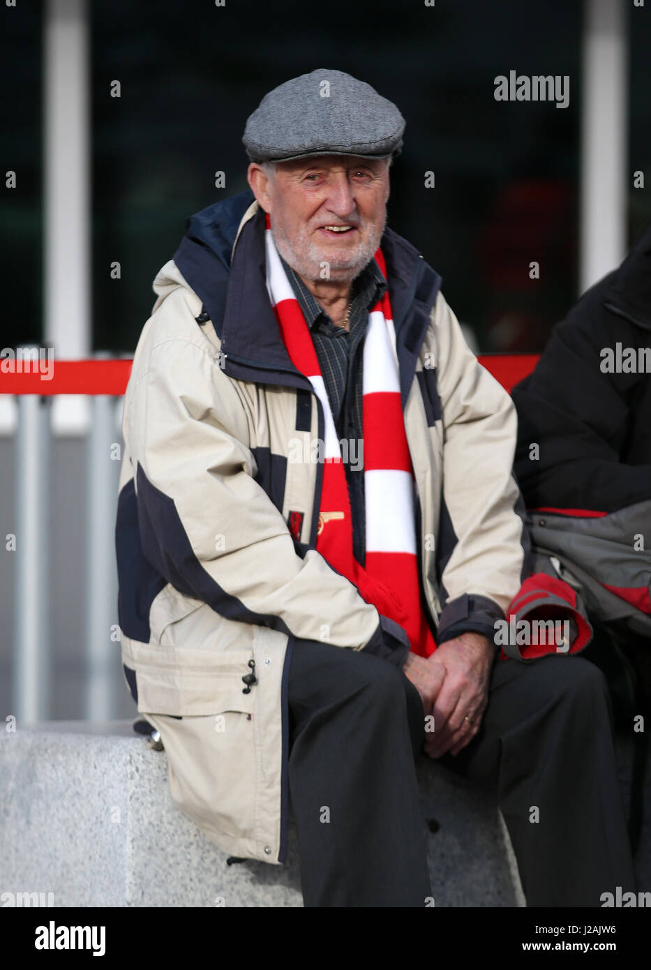 An Arsenal fan outside the Emirates stadium during the Premier League ...