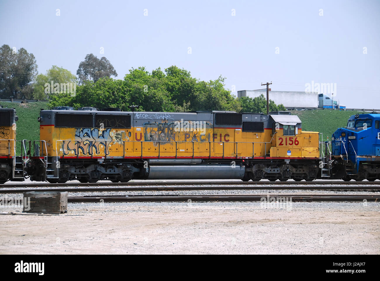Union Pacific SD60 locomotive 2156 at San Bernardino, California, USA ...