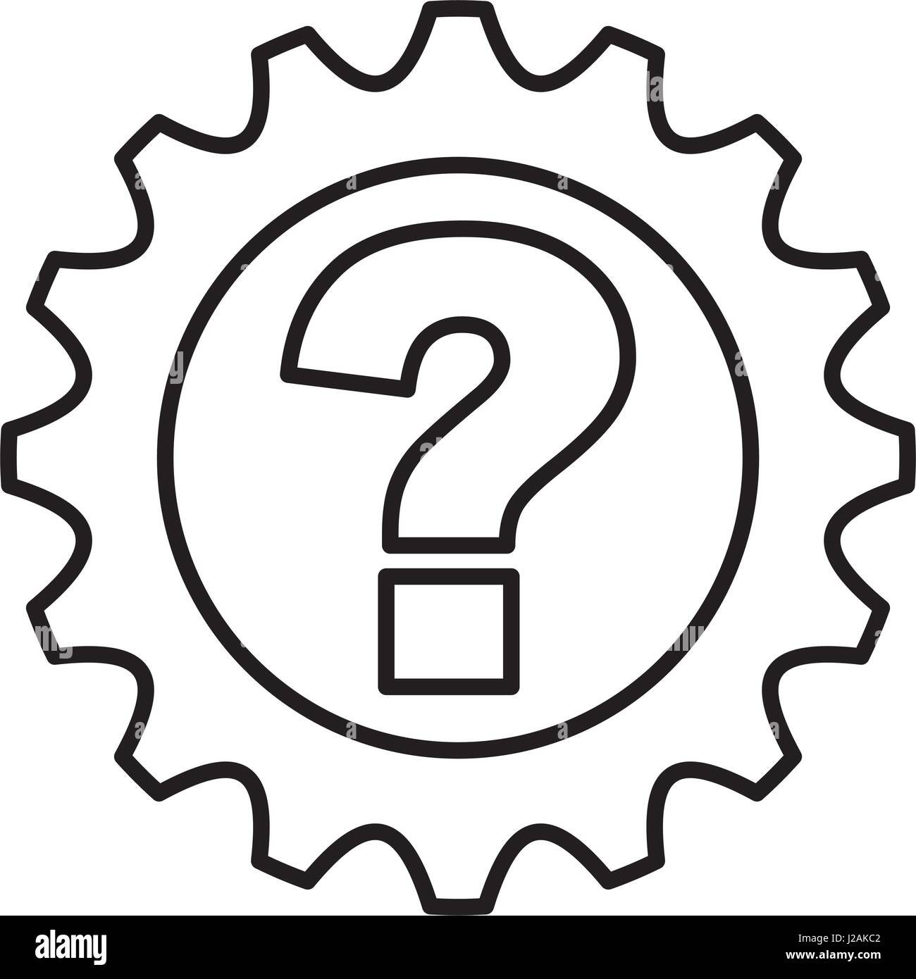 gear machine with question isolated icon Stock Vector Image & Art - Alamy