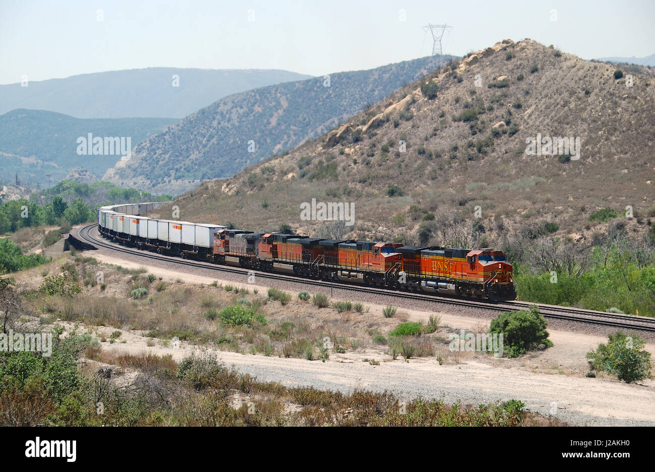 BNSF Freight train at Cajon Pass, San Bernardino County, California ... BNSF Freight train at Cajon Pass, San Bernardino County, California ...
