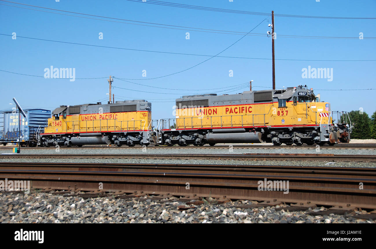 Union Pacific Yard locomotives at Roseville, Placer County, California ...