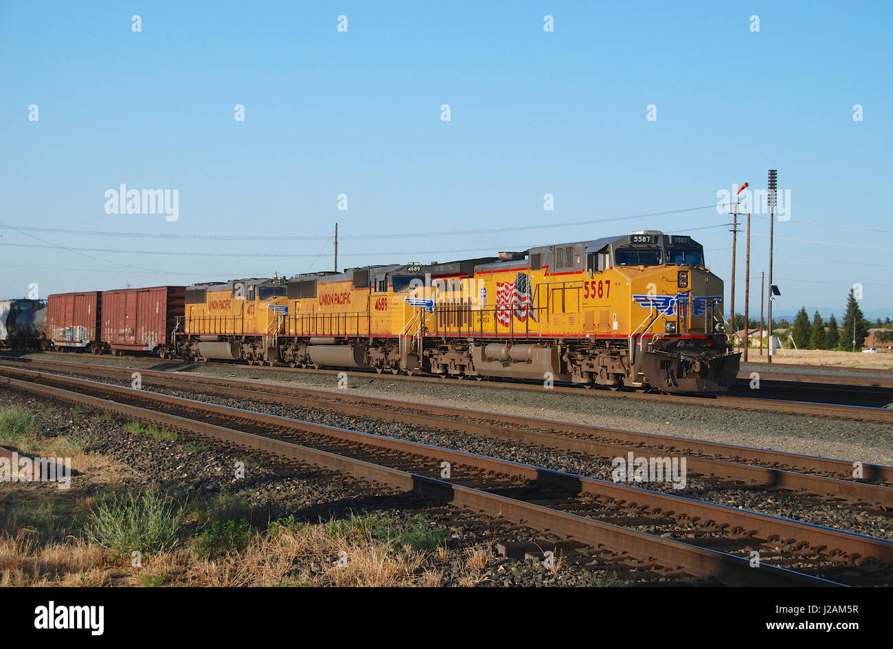 Union Pacific locomotives at Roseville, Placer County, California, USA ...