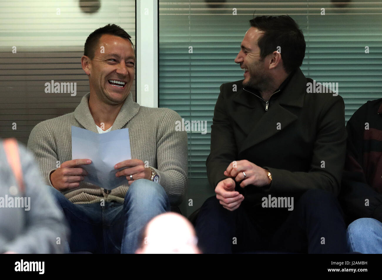 Chelsea's John Terry (left) and former player Frank Lampard in the ...