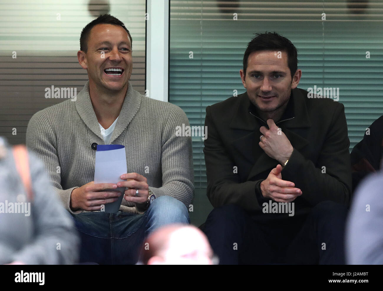 Chelsea's John Terry (left) and former player Frank Lampard in the ...
