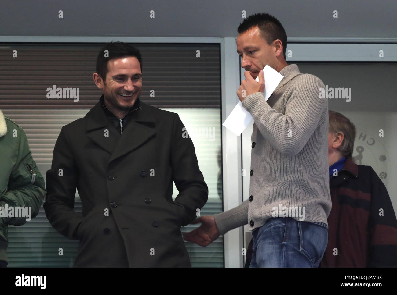Chelsea's John Terry (right) and former player Frank Lampard in the ...