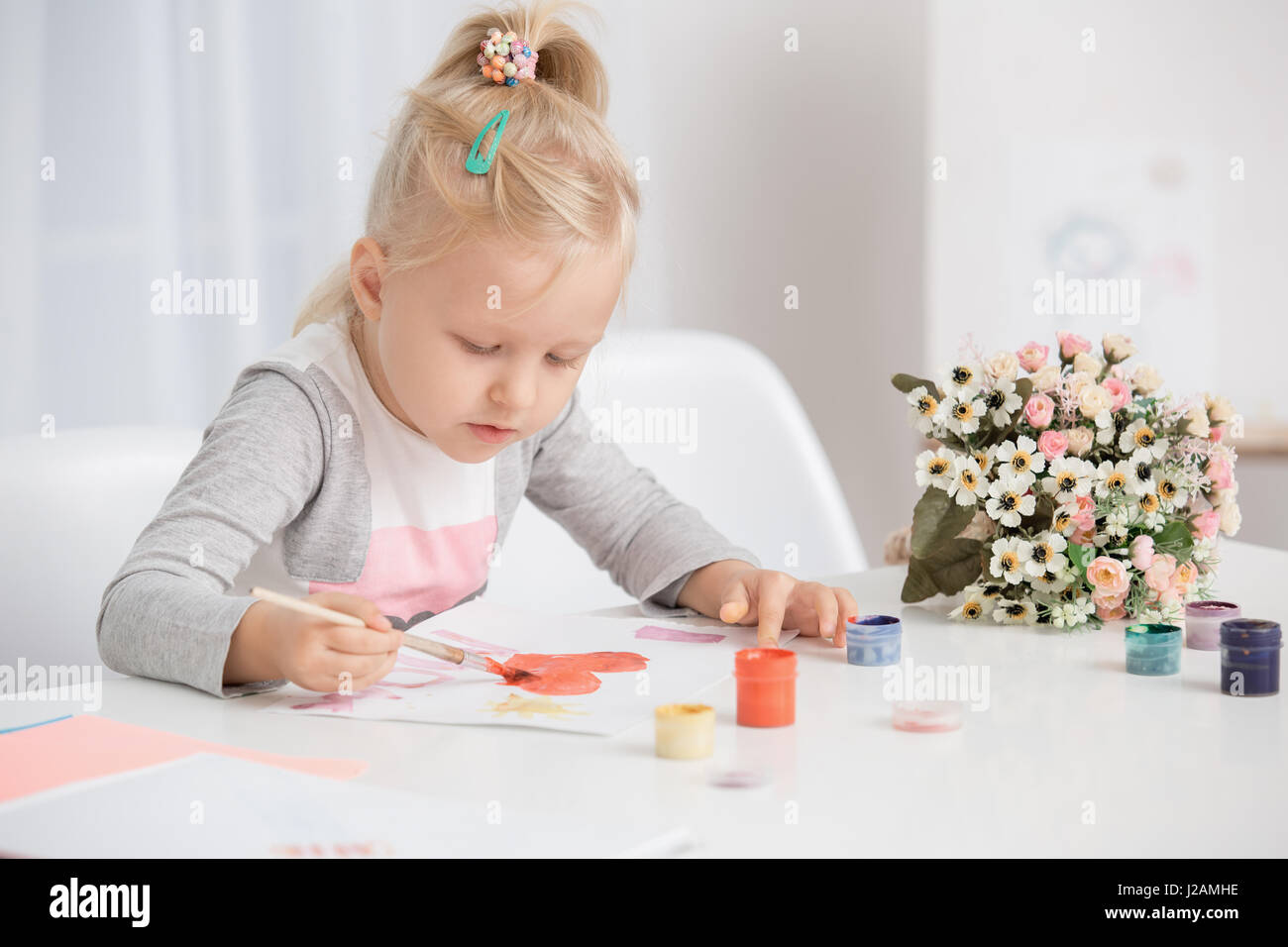 Little Girl Child Drawing Creativity Talent Concept Stock Photo - Alamy