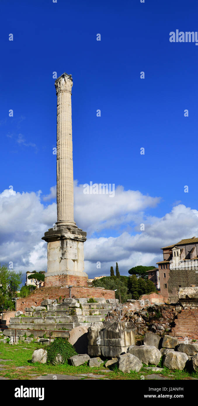 Ancient Column of Byzantine Emperor Phocas in the center of Roman Forum ...
