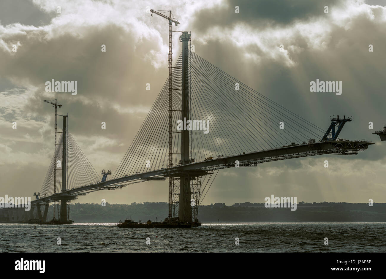 Queensferry Crossing under construction, North Queensferry, Scotland ...