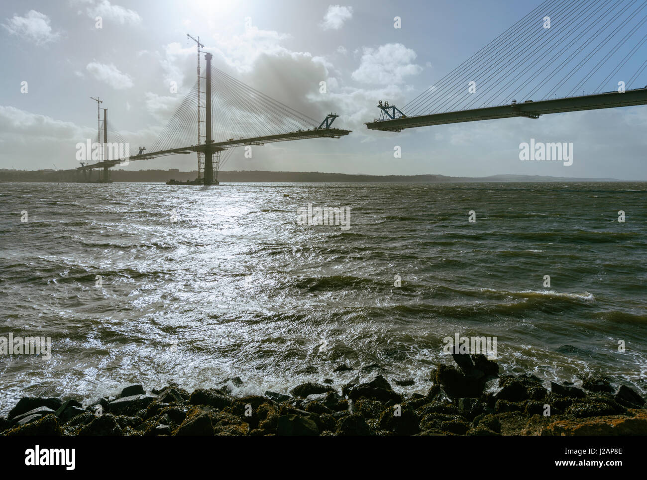 Queensferry Crossing under construction, North Queensferry, Scotland ...