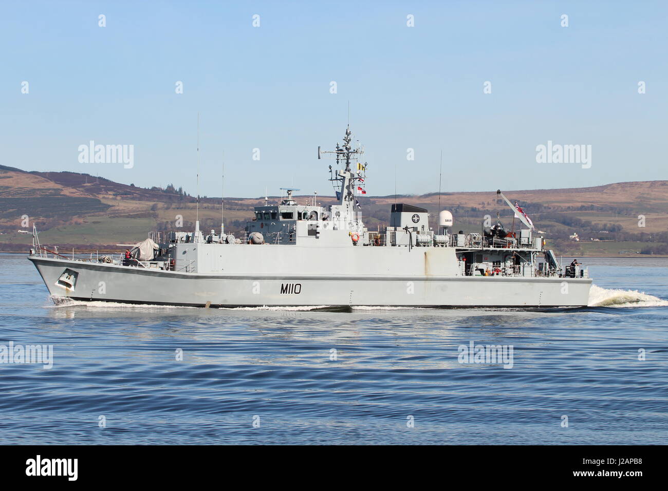 HMS Ramsey (M110), a Sandown-class mine countermeasures vessel of the ...
