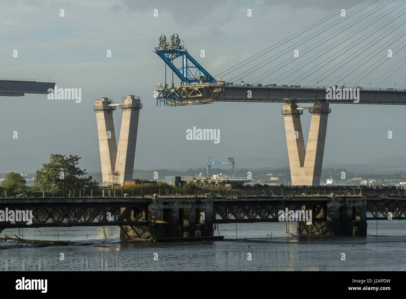 Queensferry Crossing under construction, South Queensferry, Scotland ...
