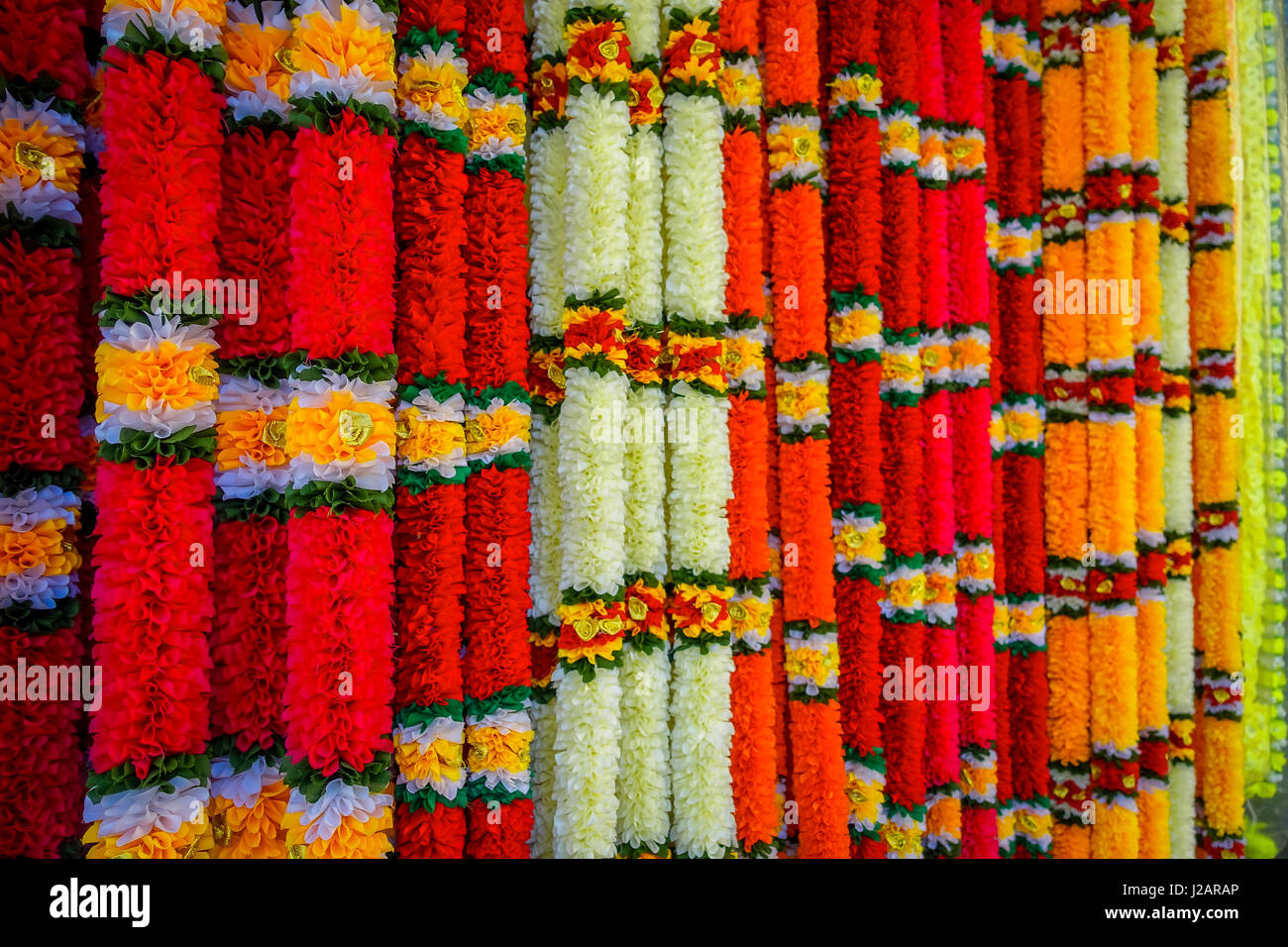 Close up shot of beautiful flower garland in Malaysia Stock Photo - Alamy
