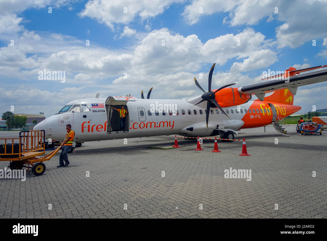 George Town, Malaysia - March 10, 2017: Firefly airplane in Penang ...
