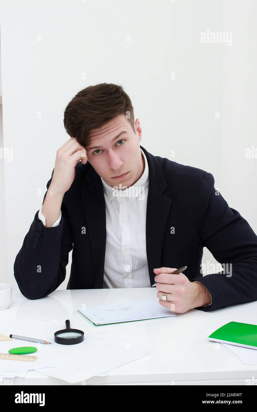 Handsome business man at the office Stock Photo - Alamy