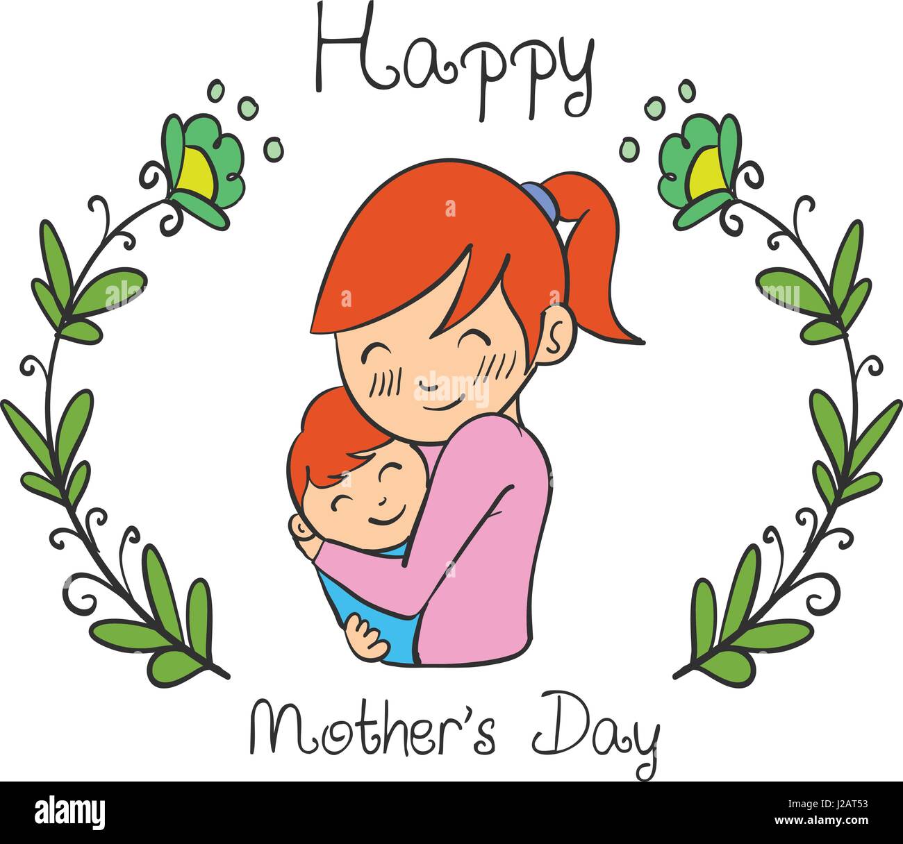 Cute mother day style collection Stock Vector Image & Art - Alamy