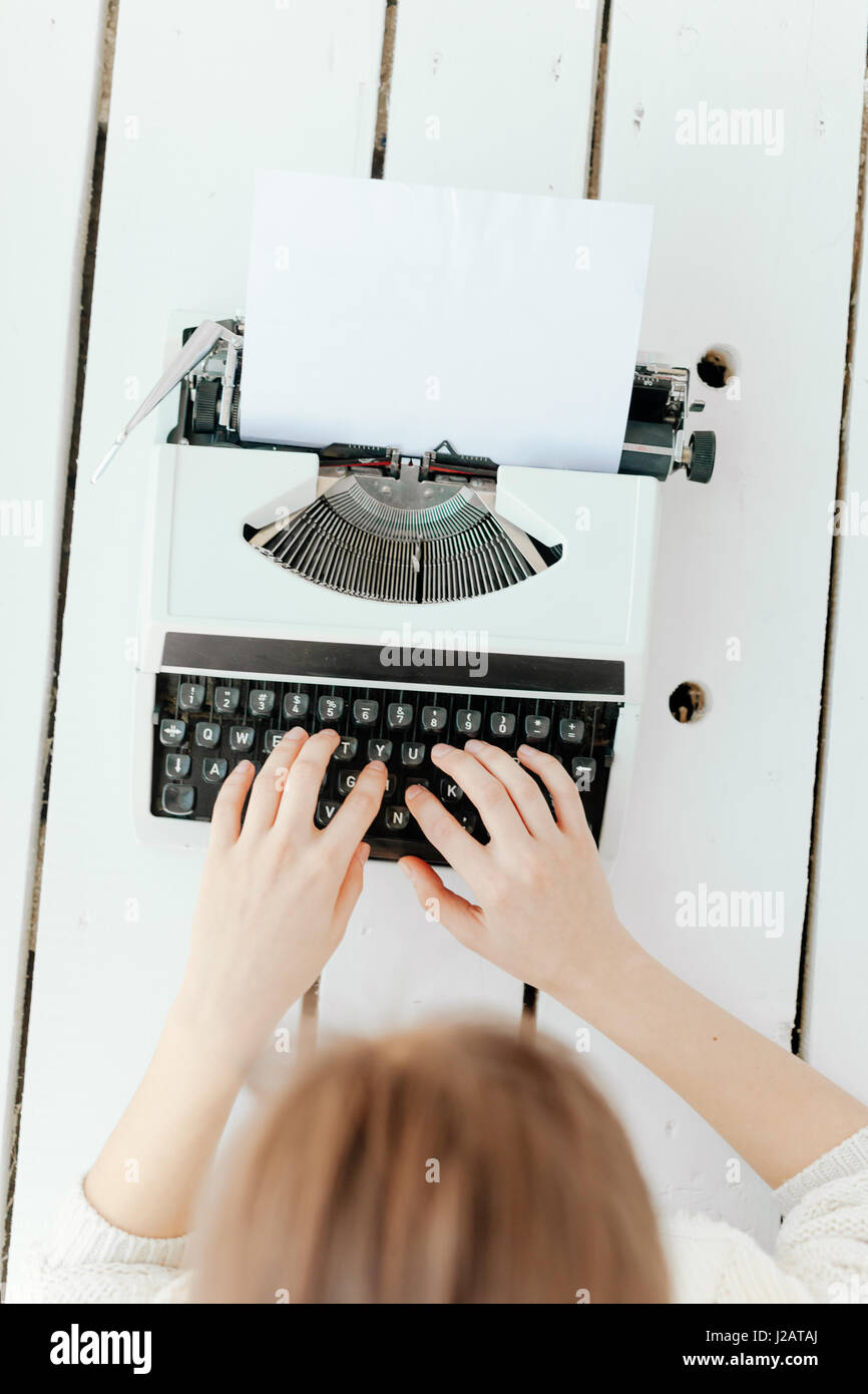 Hand typing retro typewriter machine hi-res stock photography and ...