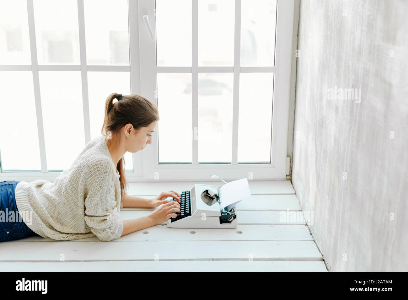 Hand typing retro typewriter machine hi-res stock photography and ...