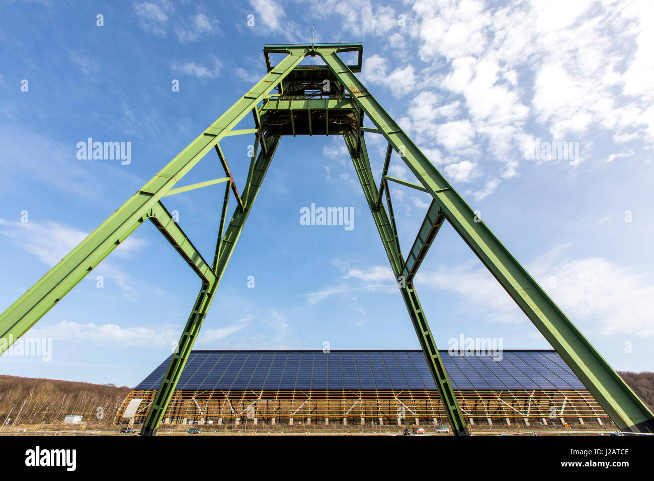 Conveyor of the closed Lohberg colliery, in Dinslaken, Germany, solar ...