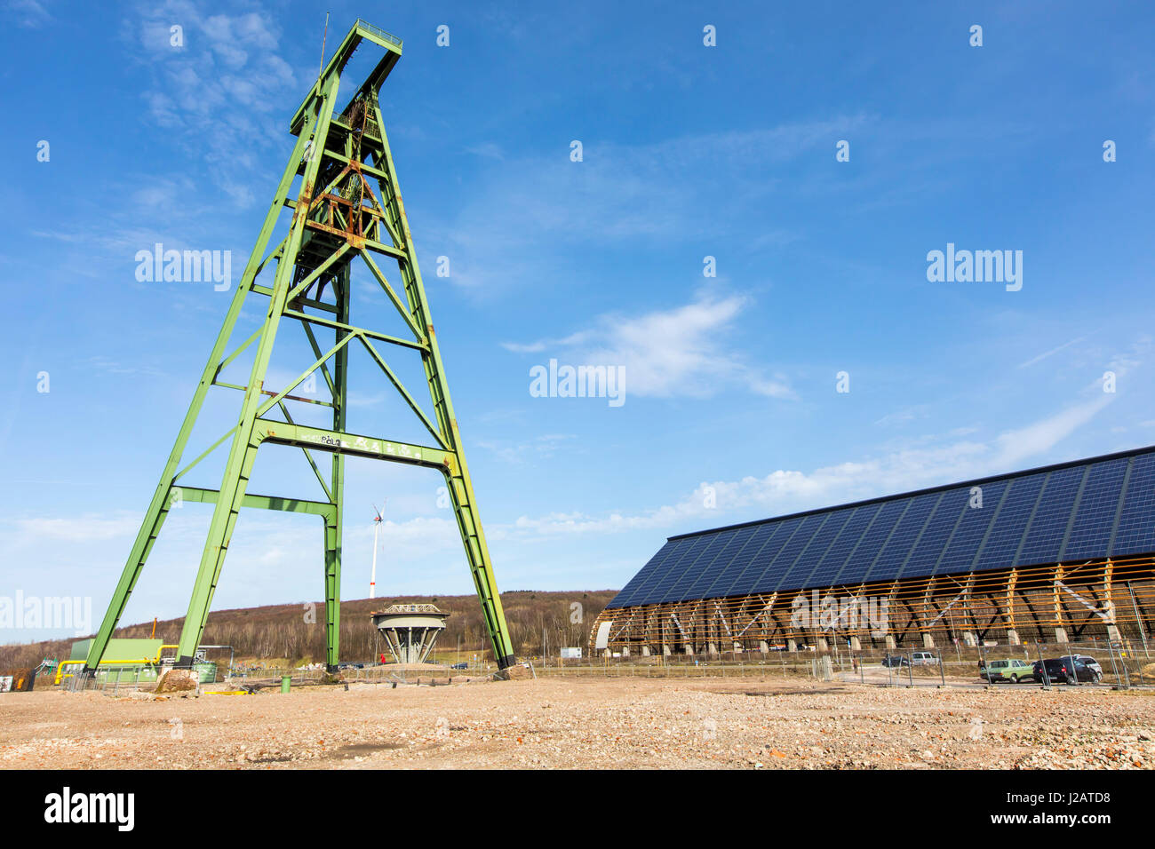 Conveyor of the closed Lohberg colliery, in Dinslaken, Germany, solar ...