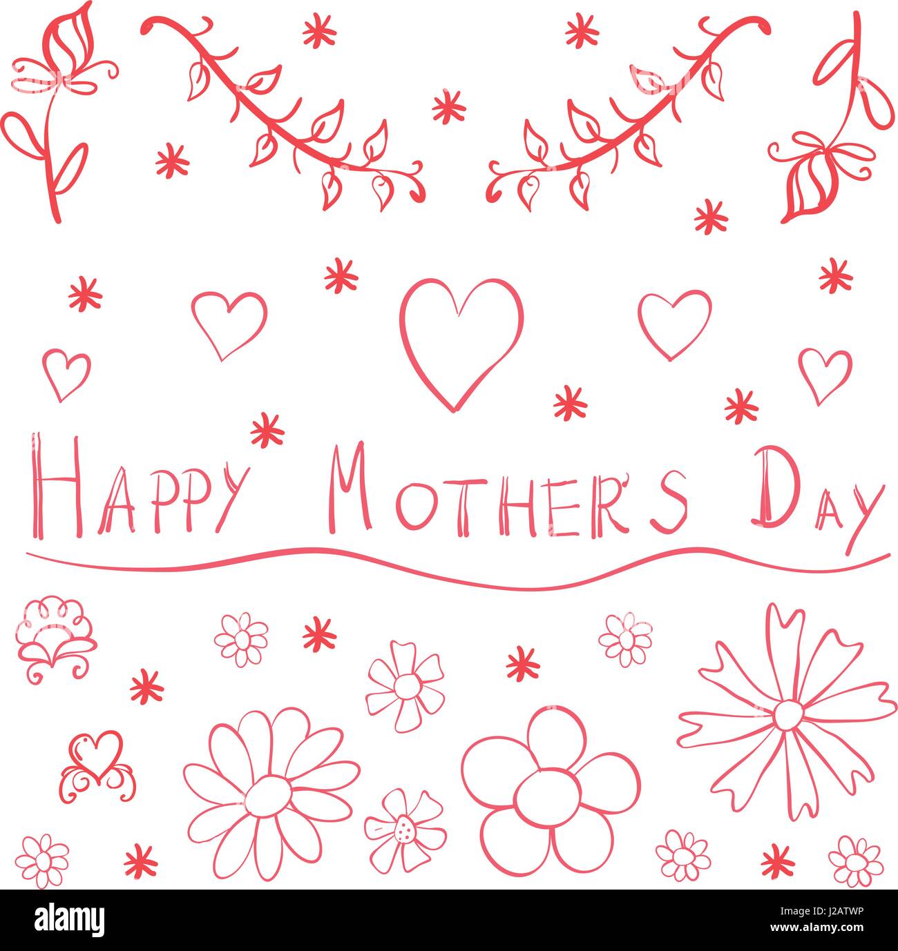 Doodle mother day vector art Stock Vector Image & Art - Alamy