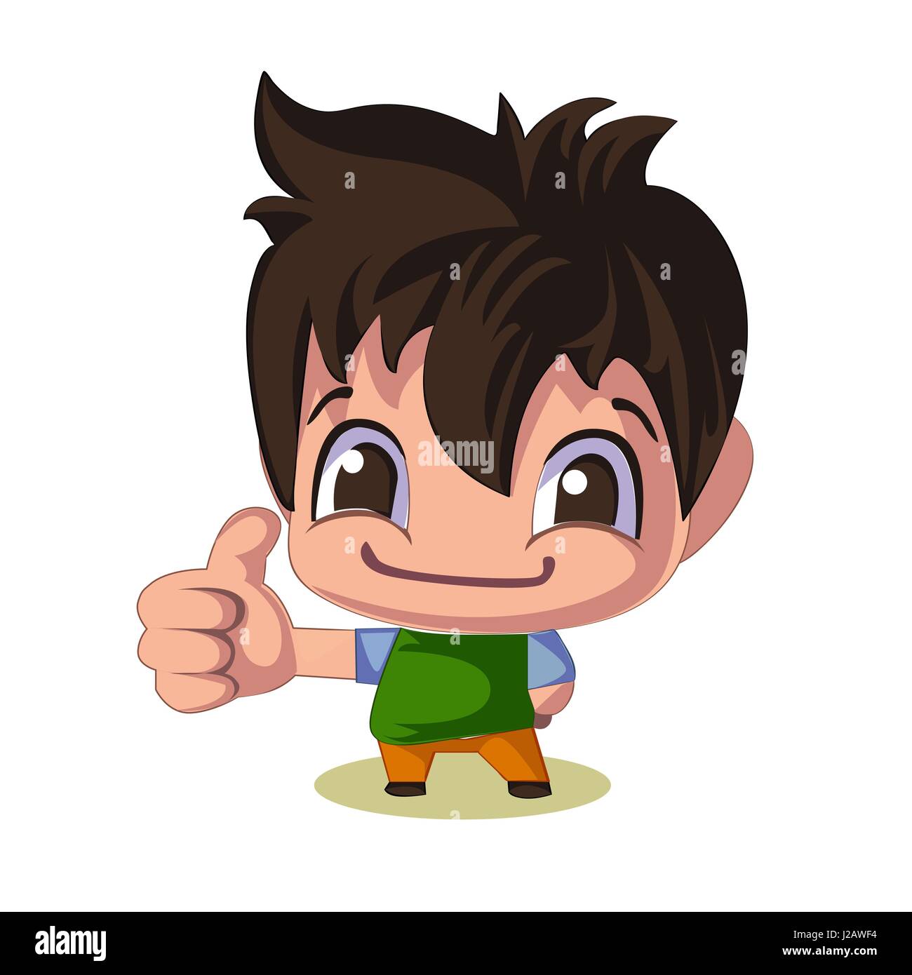 Happy Face Cartoon Thumbs Up