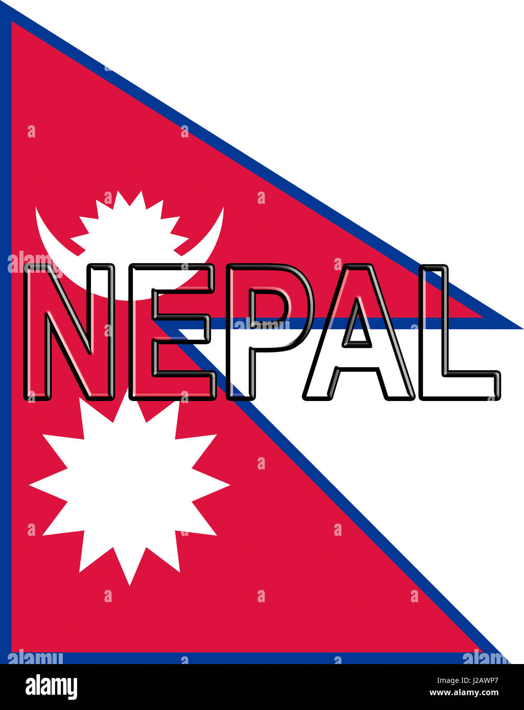 Illustration of the national flag of Nepal Stock Photo - Alamy