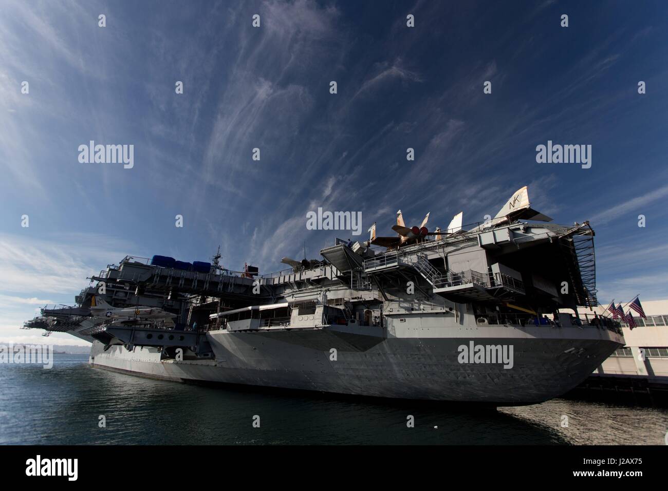 The aircraft carrier Midway at the San Diego Bay, nowadays known as USS ...