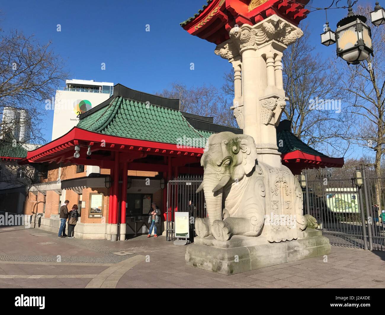 The famous Elephant Gate at the entrance to the Zoo of Berlin (Germany ...