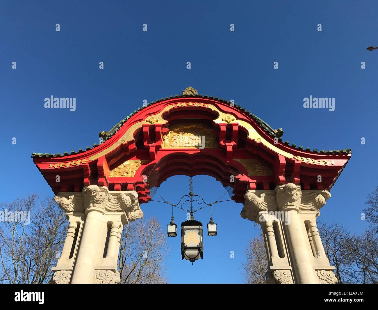 The famous Elephant Gate at the entrance to the Zoo of Berlin (Germany ...