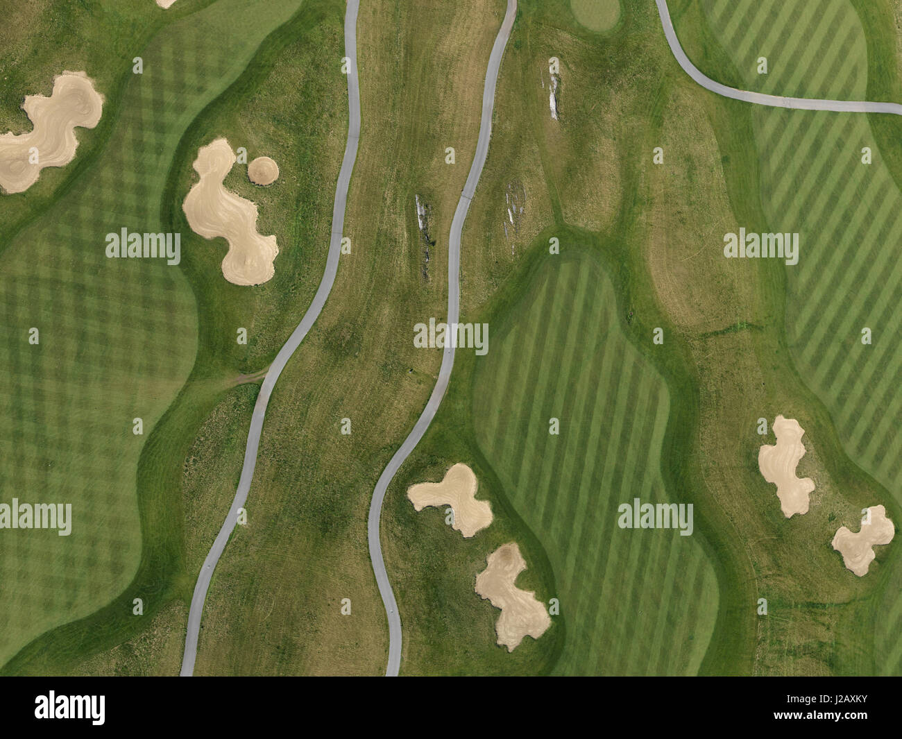Full frame aerial view of golf course, Stuttgart, Baden-Wuerttemberg ...