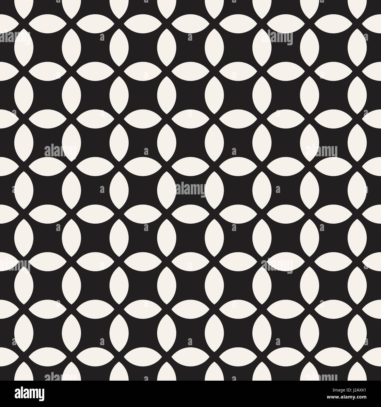 Vector Seamless Black And White Geometric Rounded Lines Pattern ...
