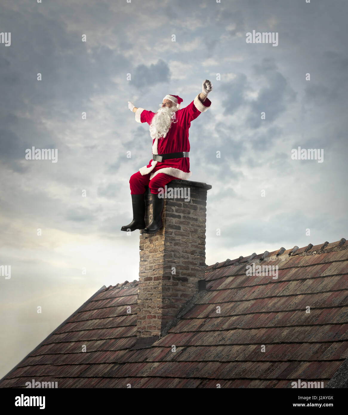 Fireplace christmas santa claus chimney hi-res stock photography and ...