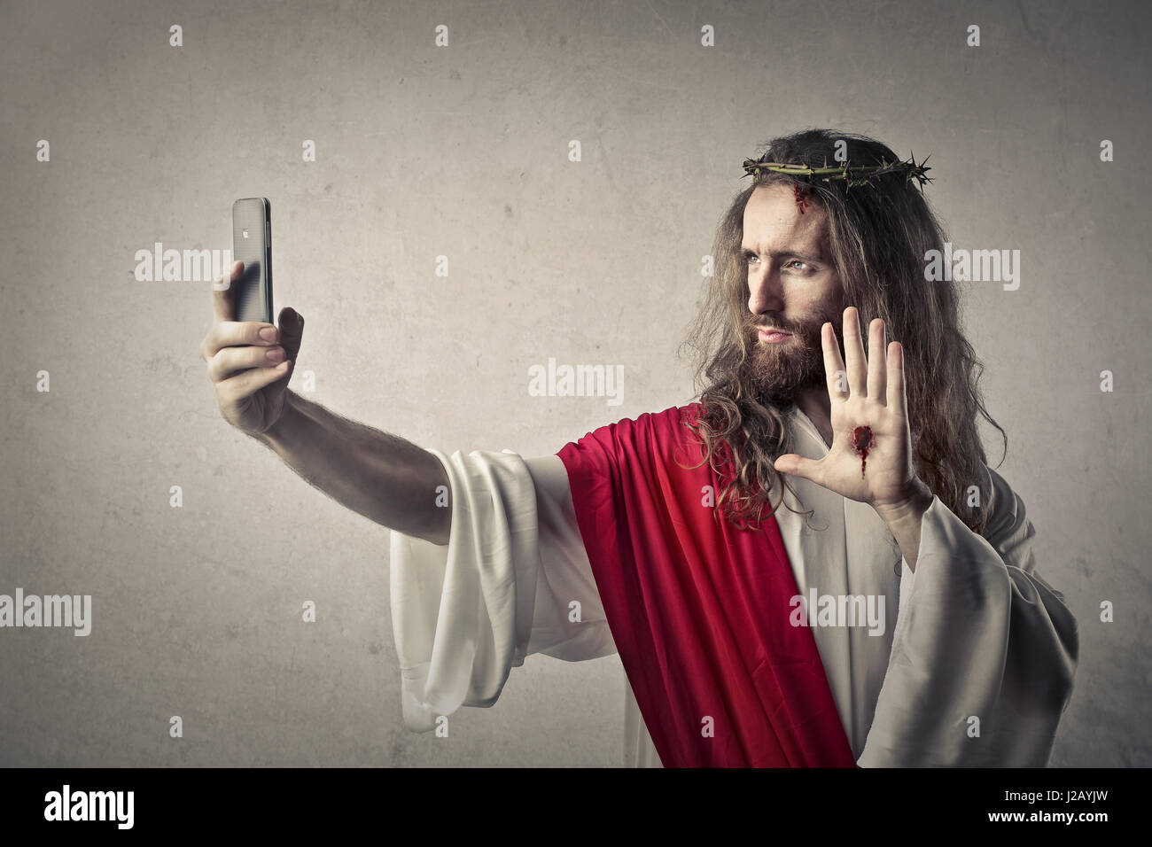 Jesus taking a selfie of his wound Stock Photo - Alamy