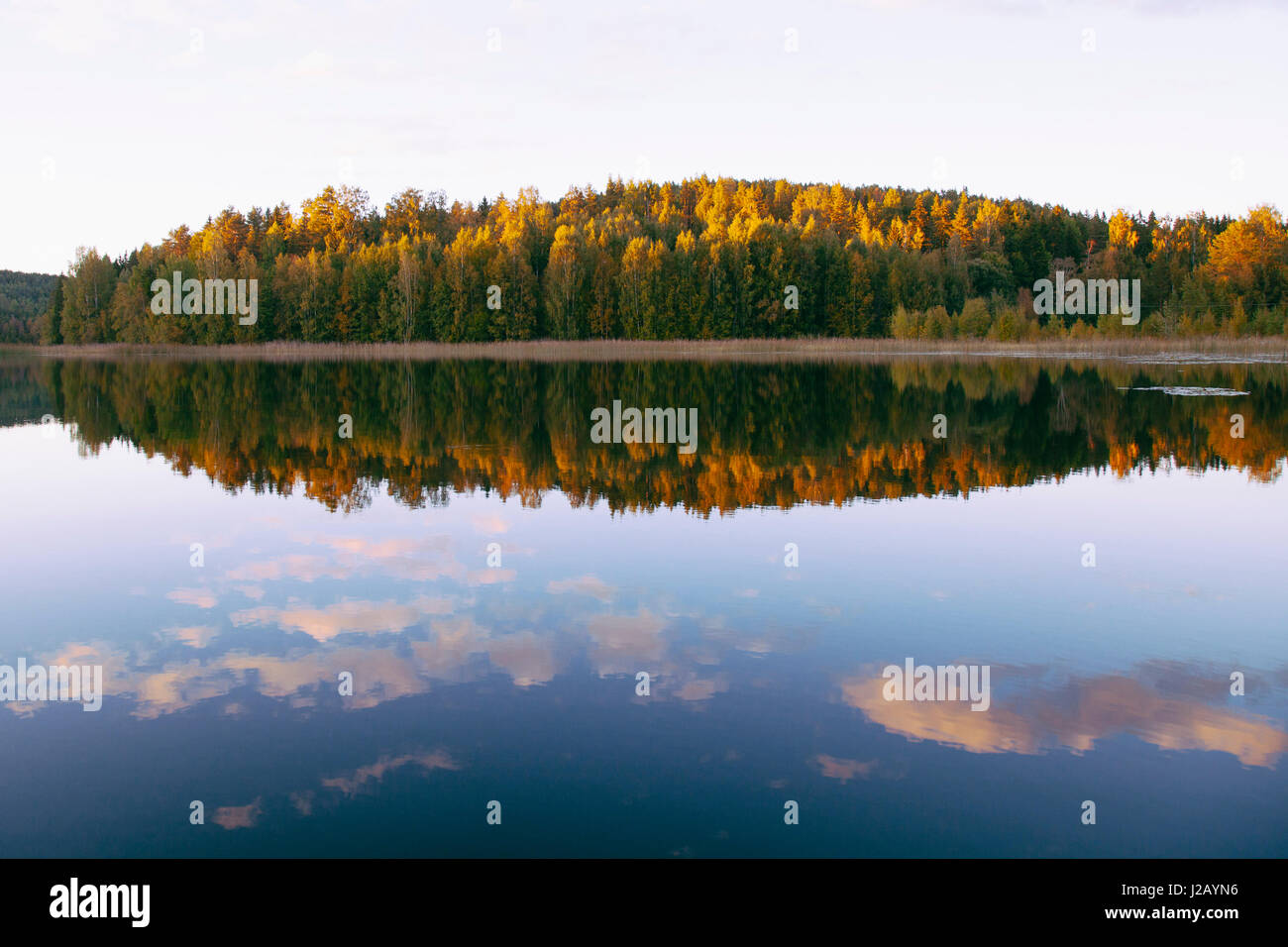 Autumn scene with calm lake hi-res stock photography and images - Alamy