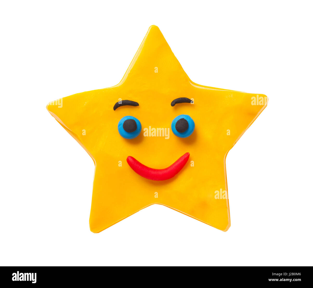 Smiling plasticine star isolated on white background Stock Photo - Alamy