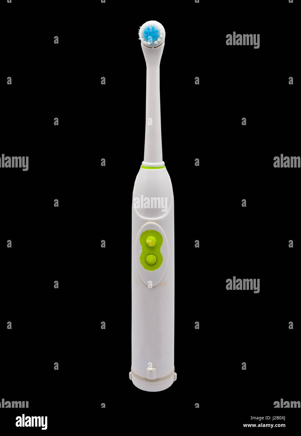 Closeup to Old Electric Toothbrush on Black Background, Isolated Stock ...