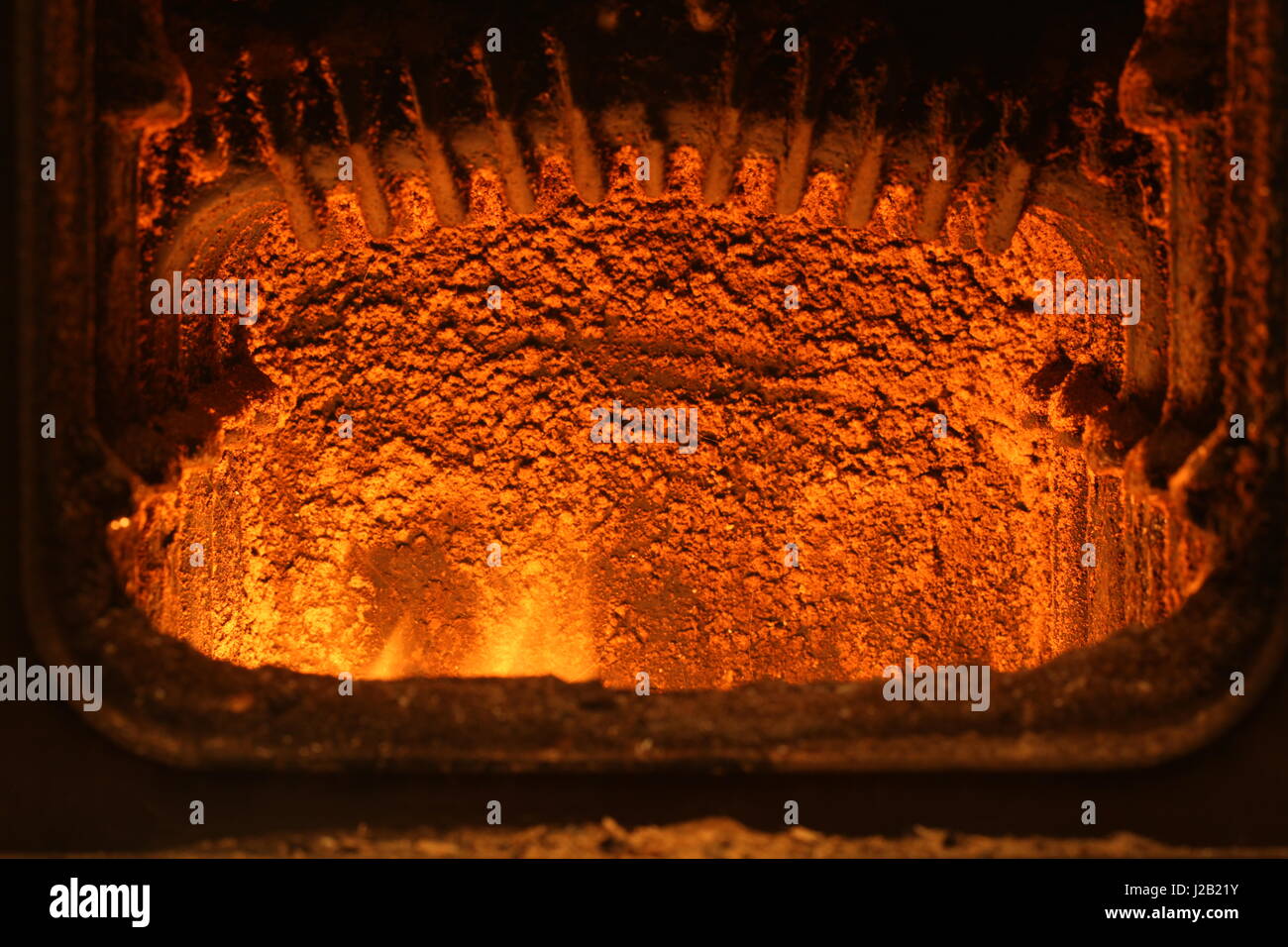 Fire in furnace Stock Photo - Alamy