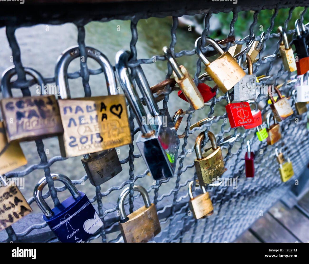 lockers at the bridge Stock Photo - Alamy